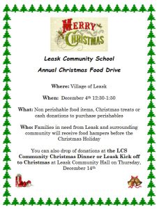 School Food Drive – Village of Leask